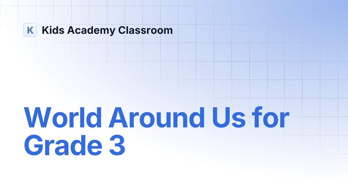 World Around Us for Grade 3 | Kids Academy Classroom